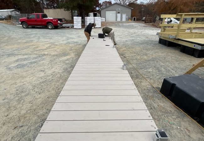 Dock Assembly, High Rock Lake, NC | Custom Dock Works